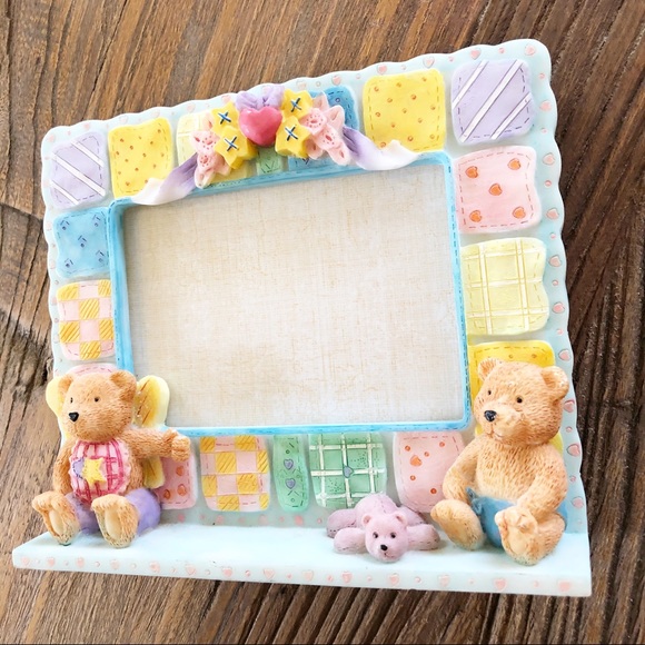 new york | Accents | Baby Teddy Bear Patchwork Picture Frame | Poshmark
